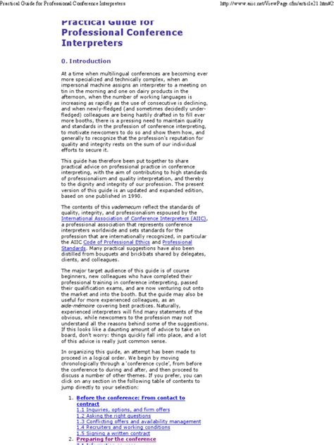 Practical Guide For Professional Conference Interpreters Links Pdf Language Interpretation