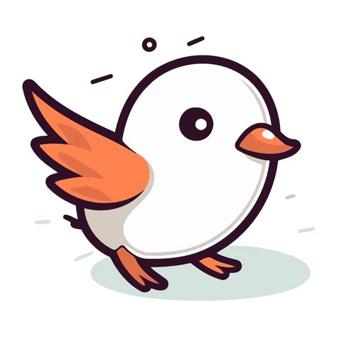 可愛い小さな鳥 白い背景に隔離されたベクトルイラスト 漫画スタイル Premium Ai生成ベクトル画像