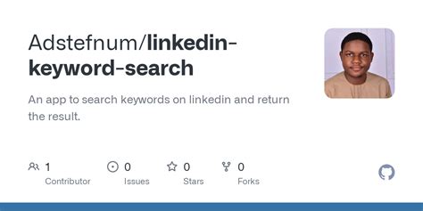 Github Adstefnumlinkedin Keyword Search An App To Search Keywords