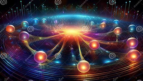 Quantum Computing Showing Qubits Processing Information Stock Illustration Illustration Of