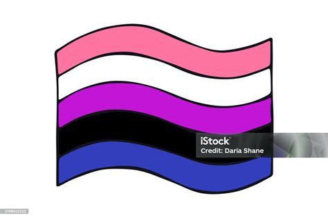 다채로운 성별 유체 자부심 플래그 해피 프라이드 데이 Lgbtq 커뮤니티 프라이드의 달 포스터 스티커 로고 카드에 대 한 벡터