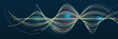 Big Data Visualization Information Analytics Concept Abstract Stream Information With Waves