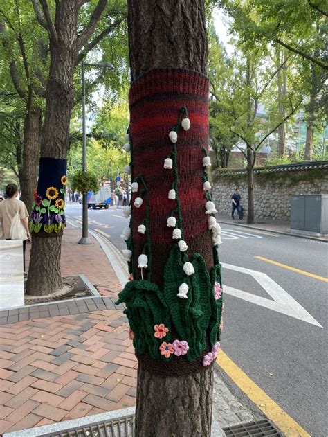 덕수궁 돌담길 가로수에 뜨개옷 입히다 아시아경제