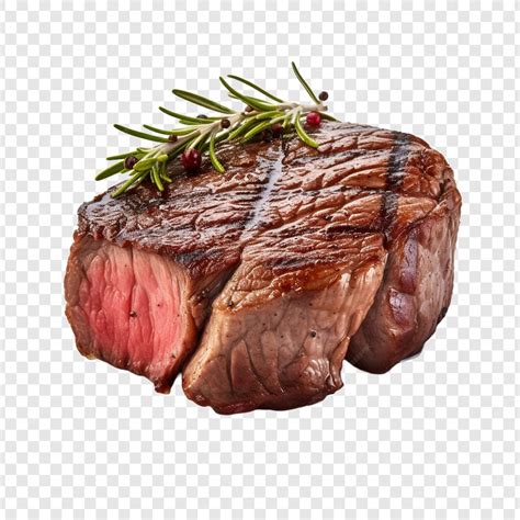 투명 한 배경 에 고립 된 맛있는 그릴 된 ⁇ 고기 필레 스테이크 무료 Psd 파일