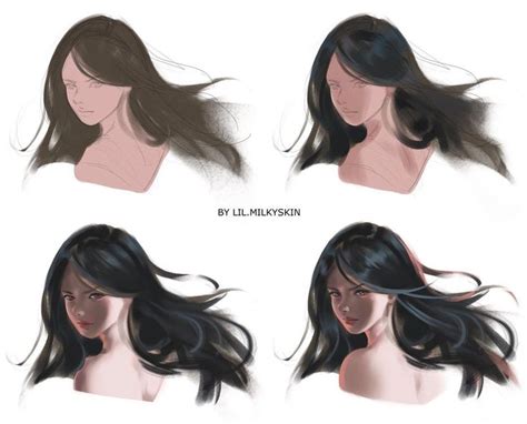 Just Call Me Andreea On Instagram “inspired By Wlop Art Style Guweiz Rendering Hair Step By