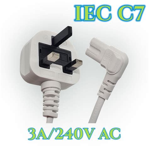 Figure 8 Power Lead Iec C7 5m White Alfa Traders Uk