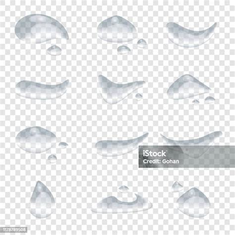 투명도 배경에 격리 된 워터 드롭 벡터의 다른 모양 유리 거품 방울 응축 표면 요소 디자인 깨끗한 크리스탈 드롭 스플래시 벡터