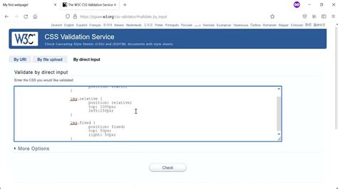 Html And Css Part 12 Validate Css Using The W3c Css Validation Service Youtube