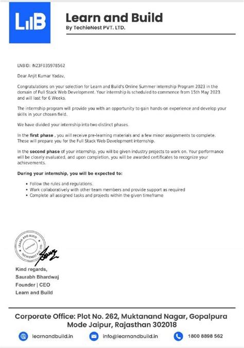 Anjit Kumar Yadav On Linkedin Learnandbuild Inbsummerinternship2023 Summerinternship