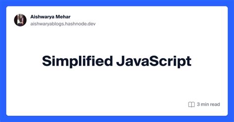 Aishwarya Mehar On Linkedin Simplified Javascript
