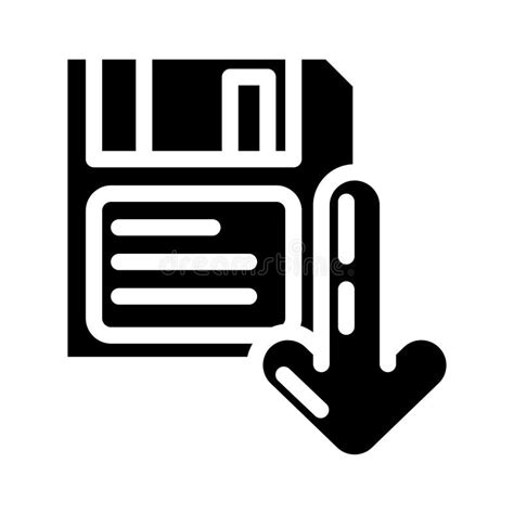 Floppy Disk Saving Loading Data Glyph Icon Vector Illustration Stock