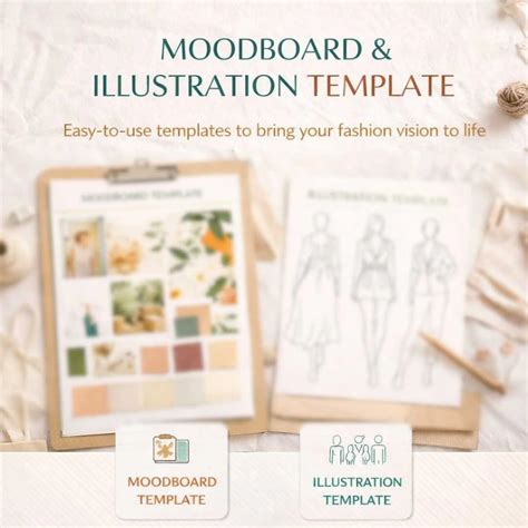 Customizable Moodboard And Illustration Templates Bundle Odd