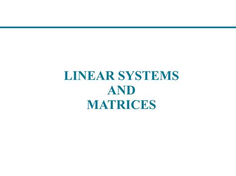 Chapter 3 Linear Systems And Matrices Part 2slides Ppt