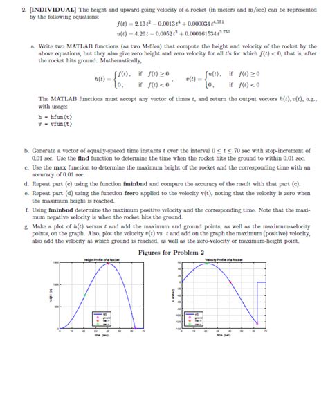 the height and upward going velocity of a rocket in