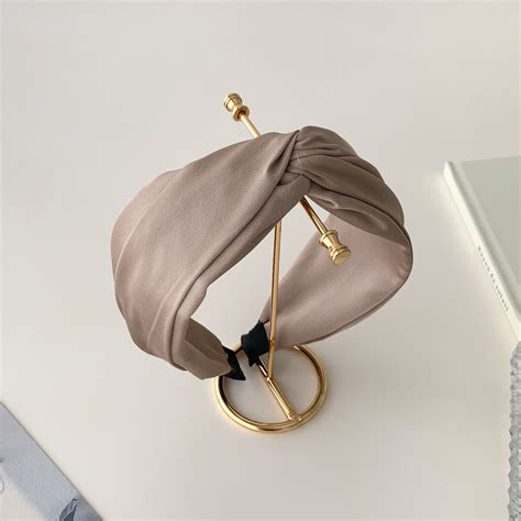 블루씨티 미니멀룩 모던 꼬임 실크 포인트 와이드 매듭 반다나 새틴 헤어밴드 머리띠 4color