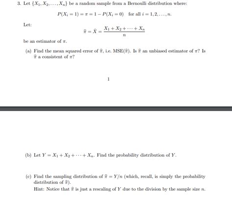 Solved 3 Let X1 X2 Xn Be A Random Sample From A Chegg Com