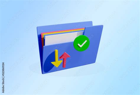 3d Download And Upload Icon File Manager Folder Icon Data Transferring Icon 3d Rendering