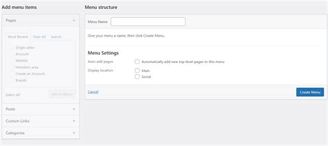 how to create a wordpress menu kb