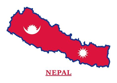 Premium Vector Nepal National Flag Map Design Illustration Of Nepal Country Flag Inside The Map