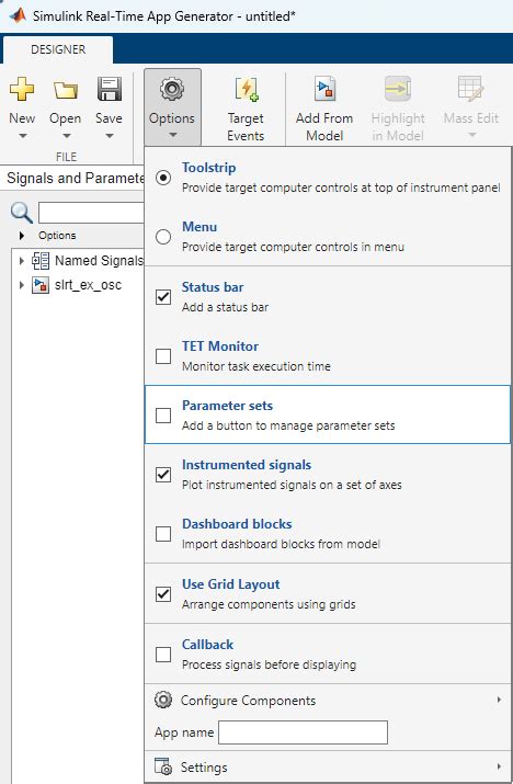 Parametersetbutton Create Real Time Application Parameter Set Button For Instrument Panel Ui