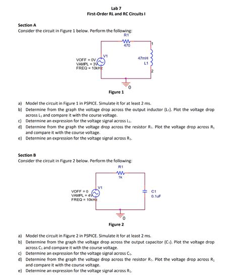 Lab First Order RL And RC Circuits Section A Chegg