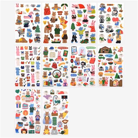 데일리라이크 마이버디 스티커 10종 1세트 골고루 리무버 스티커 리무버블 팬시 데코 다이어 홈플러스 택배배송