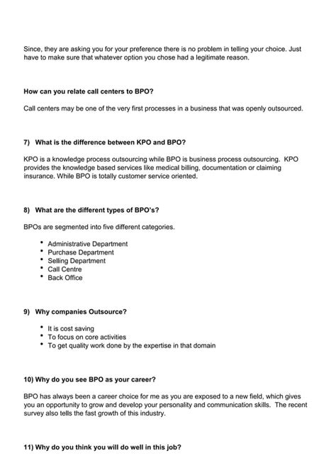 bpo interview important question pdf