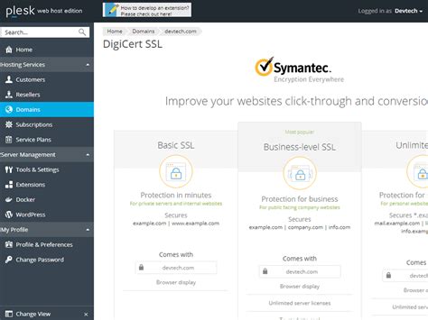Plesk DigiCert SSL Extension Makes Your Website Secure ZNetLive