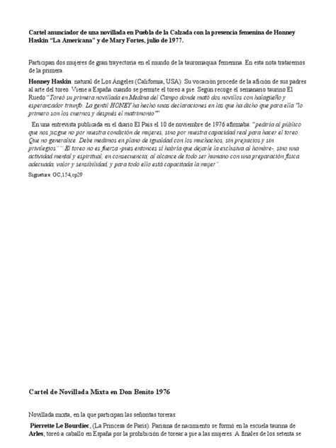 Cartela Honney Haskin Pdf Toreo Toro