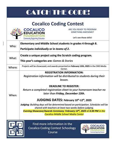 Coding Contest Cocalico Education Foundation