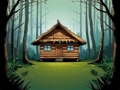 Premium Vector Vector Hut With Tree Vector Isolated