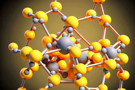 Three Dimensional Model Molecule Closeup With Connections And Spheres