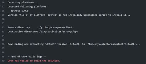 Oryx Has Failed To Build The Solution · Issue 302 · Azurestatic Web Apps · Github