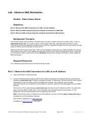 Lab Observe Dns Resolution Docx Lab Observe Dns Resolution