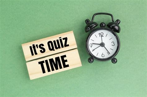 Premium Photo Bell And Stick Clock With The Words Its Quiz Time The