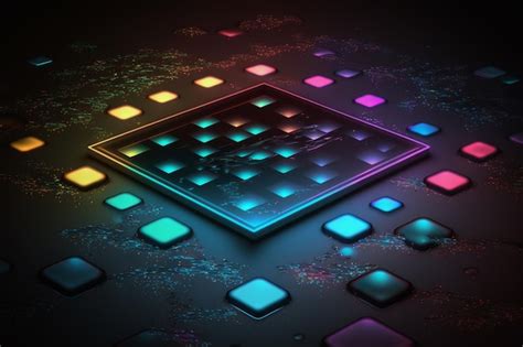 Premium Photo A Close Up Of A Computer Chip With Many Squares Of Color Generative Ai