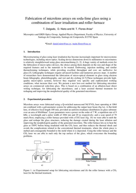 Pdf Fabrication Of Microlens Arrays On Soda Lime Glass Using A Combination Of Laser