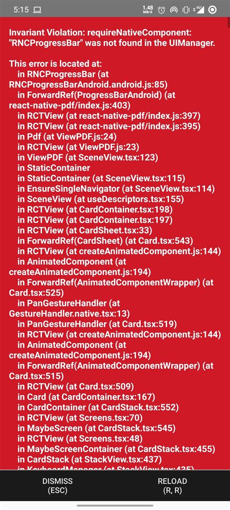 Invariant Violation Requirenativecomponent Rncprogressbar Was Not Found In The Uimanager