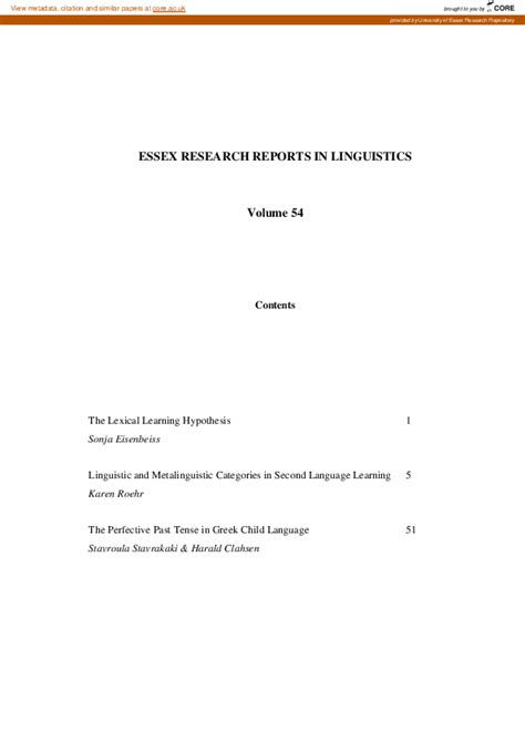 Pdf The Lexical Learning Hypothesis