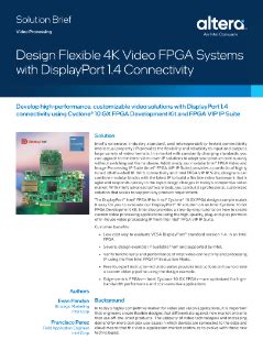Design Flexible 4K Video FPGA Systems With DisplayPort 1 4