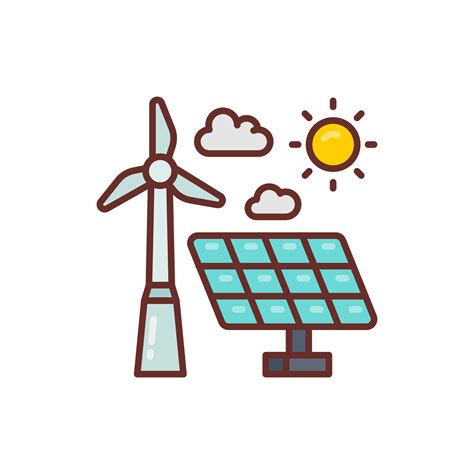 Solar Wind Power Icon In Vector Illustration 24246363 Vector Art At Vecteezy