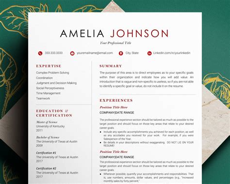 Modern Resume Template Google Docs Professional Resume Template Executive Resume Template