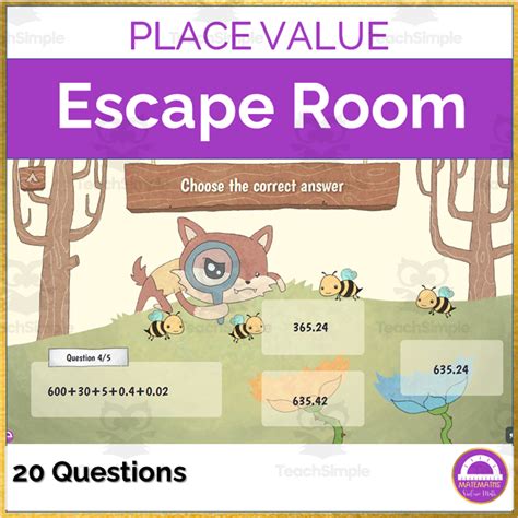 Math Place Value Activity Digital Escape Room By Teach Simple
