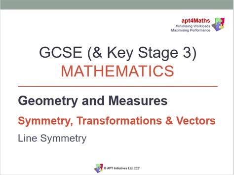 Apt4maths Line Symmetry Powerpoint For Gcse Maths 1 Of 10 On Symmetry Transformations
