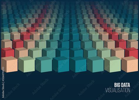 Big Data Visualization Background With Square Array Connection Structure Data Array Visual