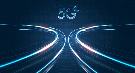 Blue Light Streak Fiber Optic Speed Line Futuristic Background For 5g Or 6g Technology