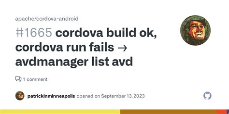 Cordova Build Ok Cordova Run Fails Avdmanager List Avd · Issue