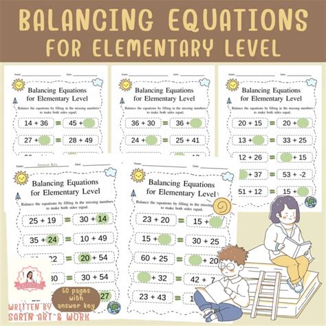 Balancing Equations For Elementary Level By Sarin Art And Work Tpt