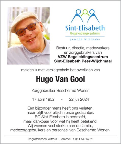 Hugo Van Gool † 22 07 2024 Inmemoriam