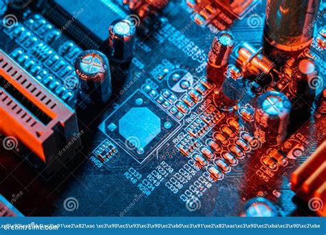 Electronic Components On A Printed Circuit Board Resistor Inductor